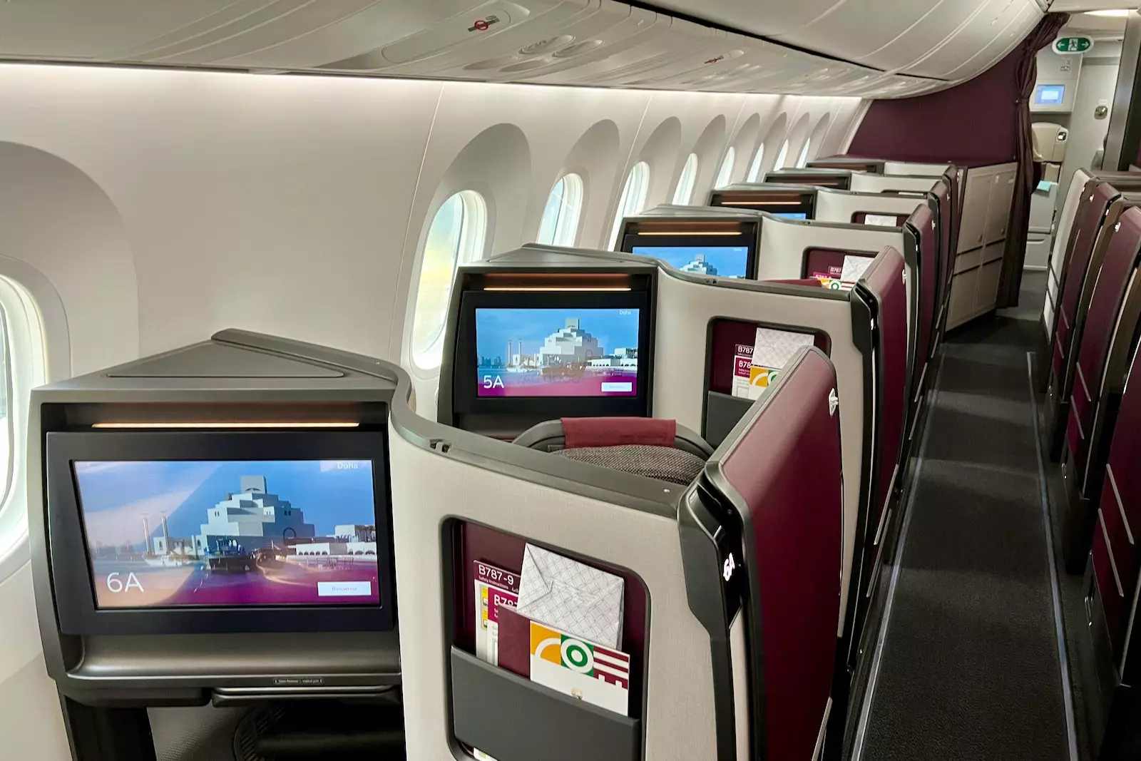 Кабатлау: Boeing 787-9 Dreamliner очкычында Qatar Airways яңа бизнес-класс 1011_85