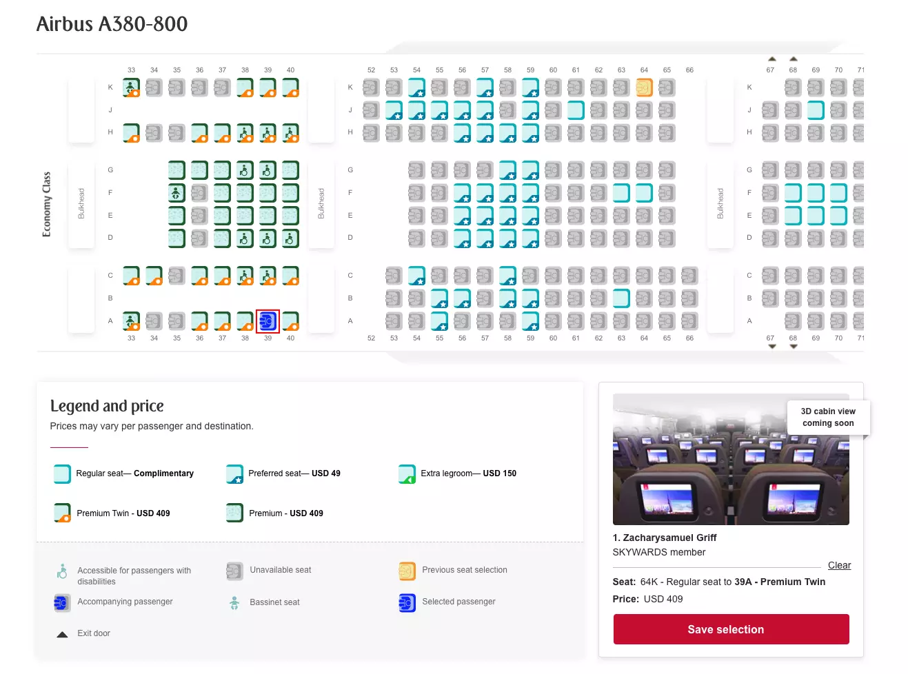 Pārskats: Emirates jaunā augstākās klases ekonomiskās klases kabīne Airbus A380 1014_3