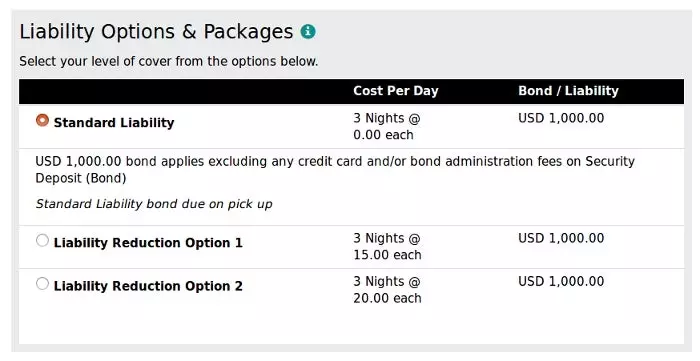 Opciones de responsabilidad de Apollo RV