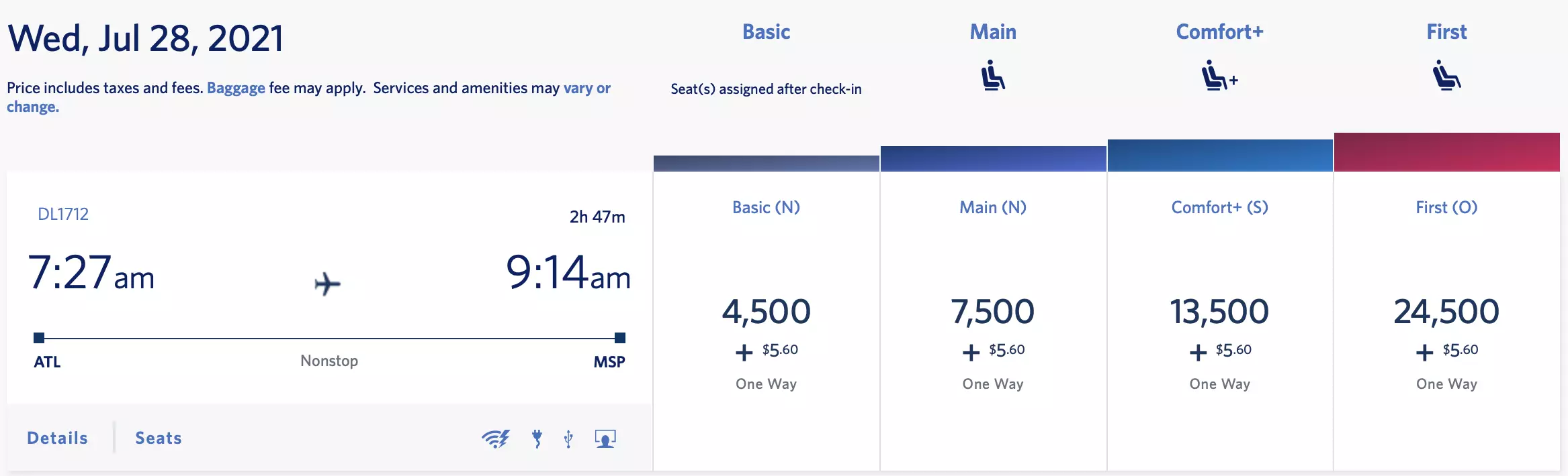 ATL:stä MSP SkyMiles Awardille