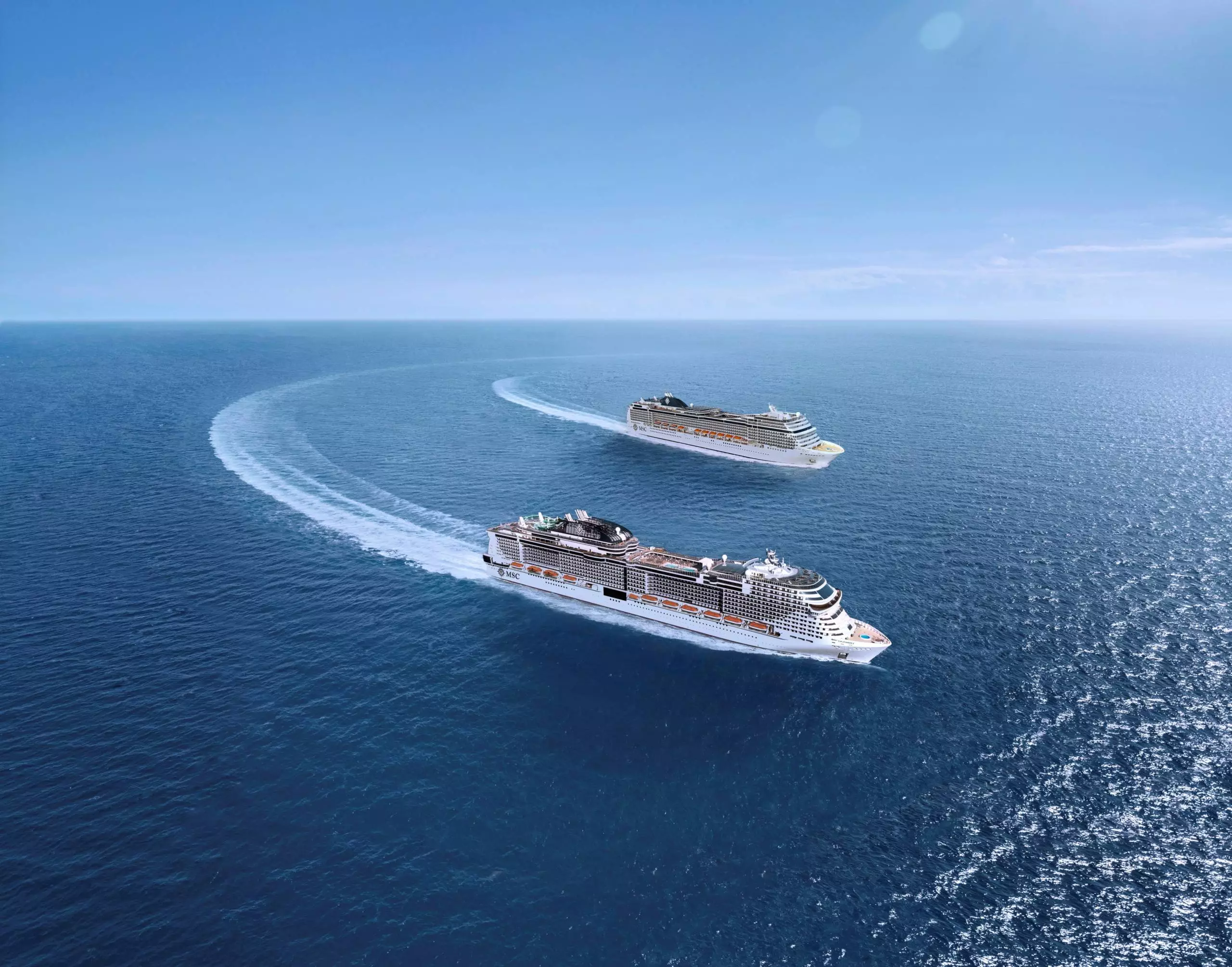 MSC Bellissima en MSC Grandiosa. (Foto met dank aan MSC Cruises)