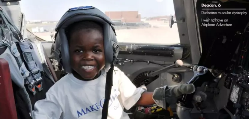 Make-A-Wish nyere aka mee ka ọchịchọ Deacon mezuo. Foto sitere na ibe Facebook Make-A-Wish.