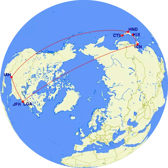 Routing von NY nach Asien