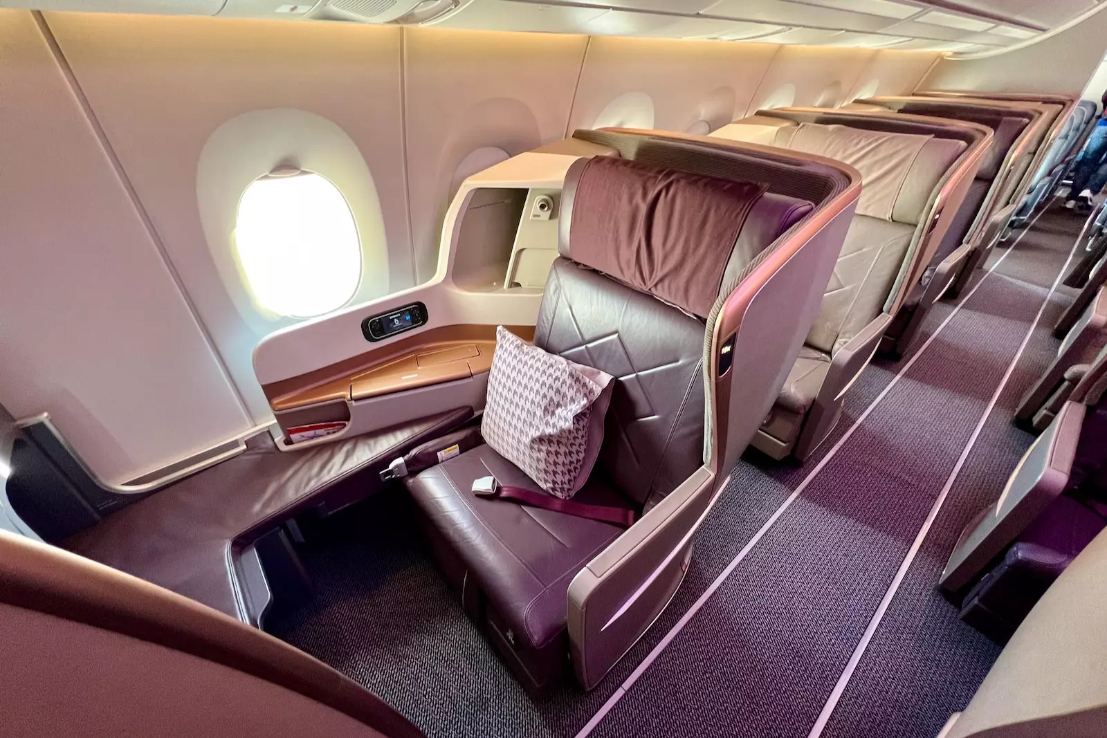 Vergleich von Business und Premium Economy von Singapore Airlines auf derselben 448-Meilen-Strecke 119_48