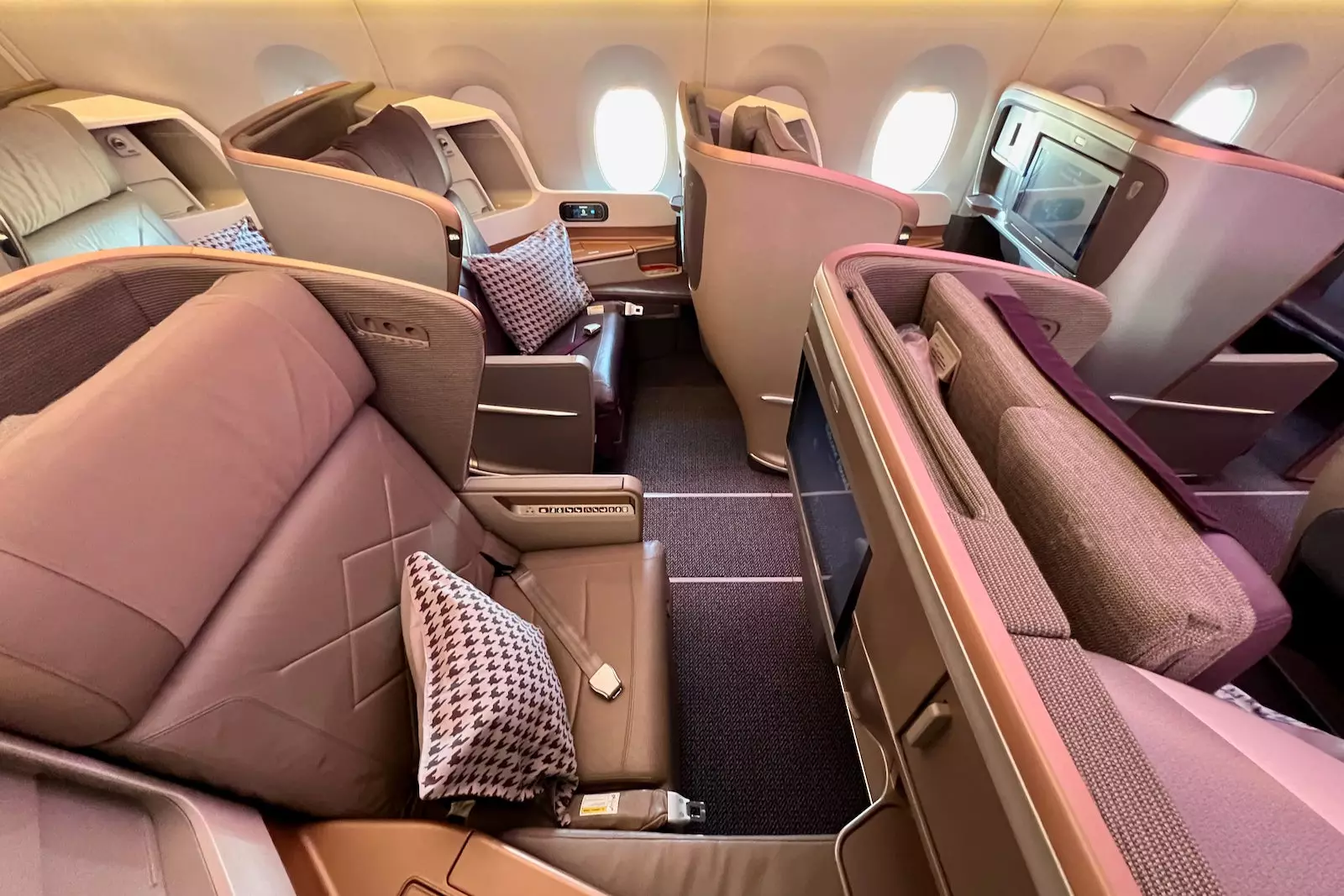 Comparando a classe executiva e a econômica premium da Singapore Airlines na mesma rota de 448 milhas 119_49