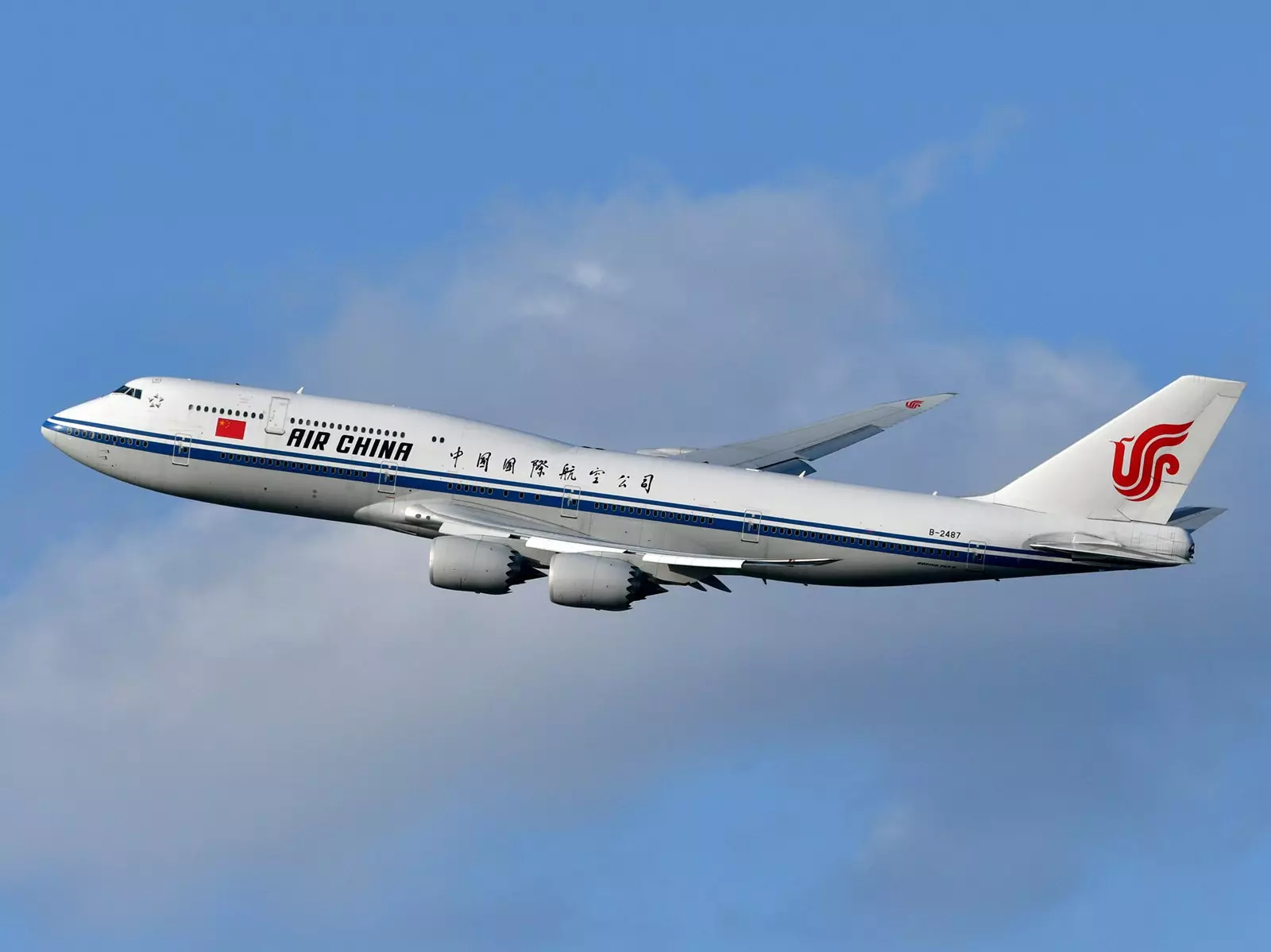 Air China 747-8 paceļas no JFK (Foto Alberto Riva/The Points Guy)