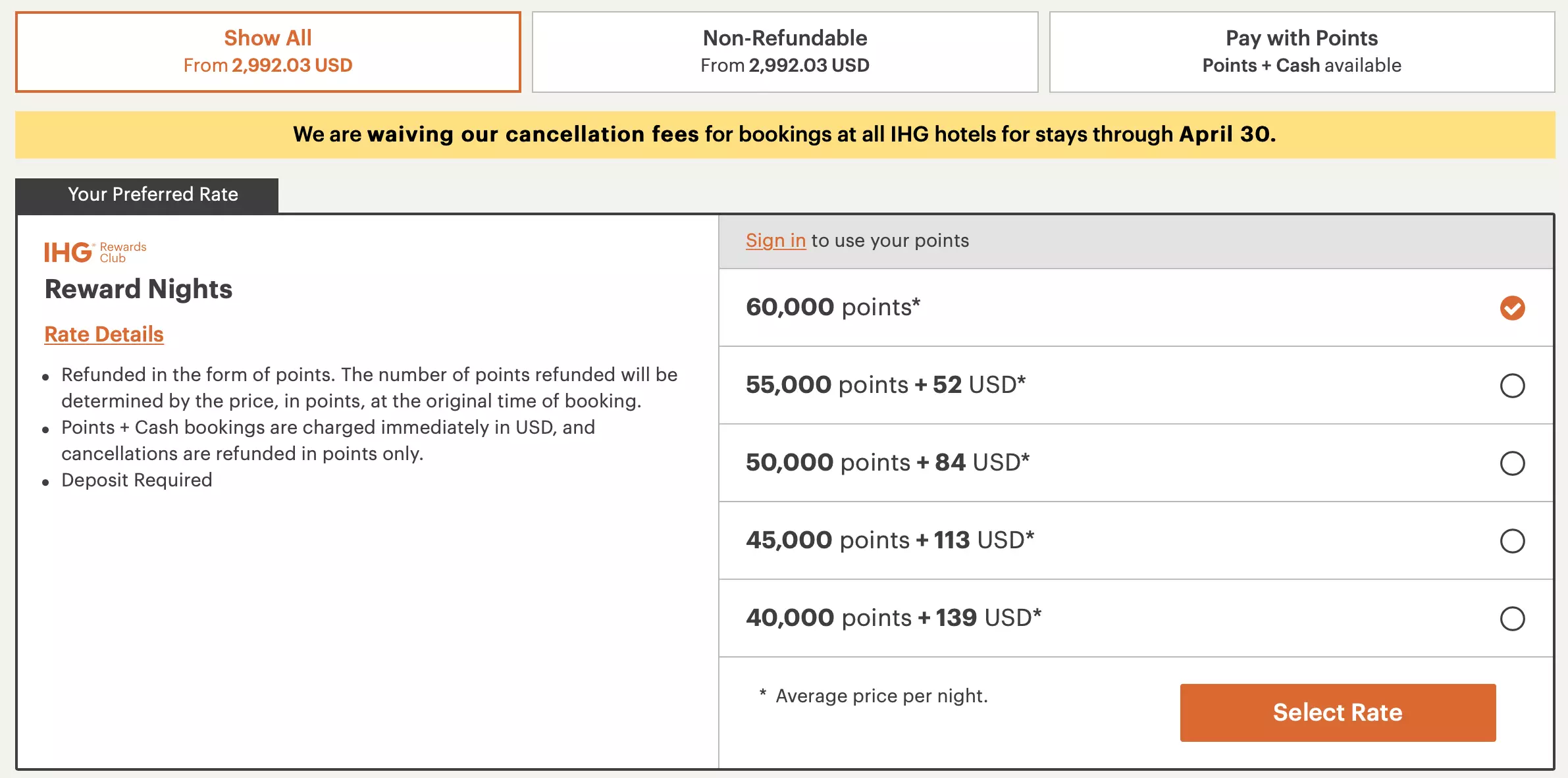 Paggamit ng IHG Points at Cash