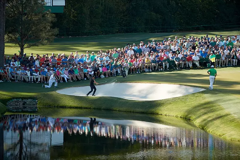 Golf: The Masters: Thomas Pieters an Aktioun während Sonndeg Spill um Augusta National.Augusta, GA 4/9/2017 KREDIT: Al Tielemans (Foto vum Al Tielemans /Sports Illustrated/Getty Images) (Setnummer: GFP42 TK5)