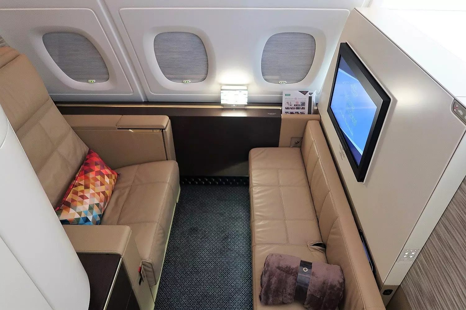 Etihad's Appartement, e ganz neien Niveau vu Luxus um Himmel. (Foto vum Personal vum The Points Guy)