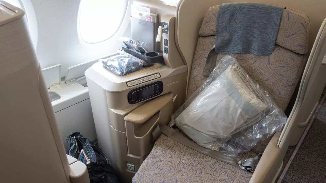 All u Bord vun der Asiana A380 Business Class. (Foto vum TPG Staff)