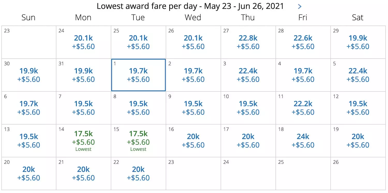 NYC-SJU 奖励可用性 United 2021 年 6 月