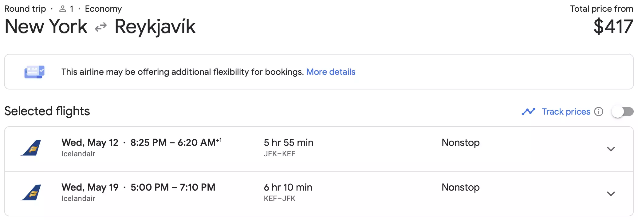 JFK - KEF Icelandair ekonomi bileti