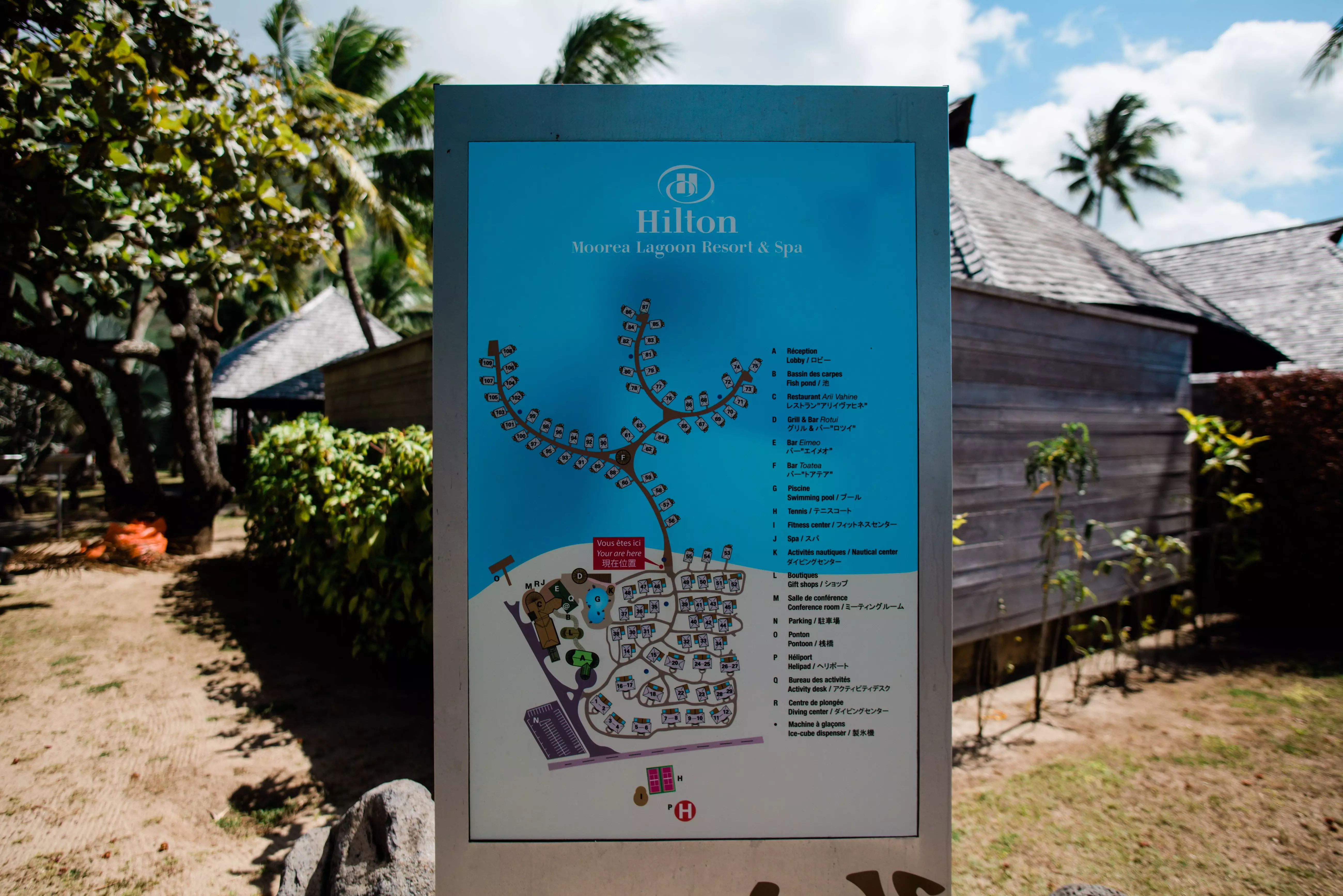 Hilton Moorea Lagoon Resort and Spa - harta stațiunii