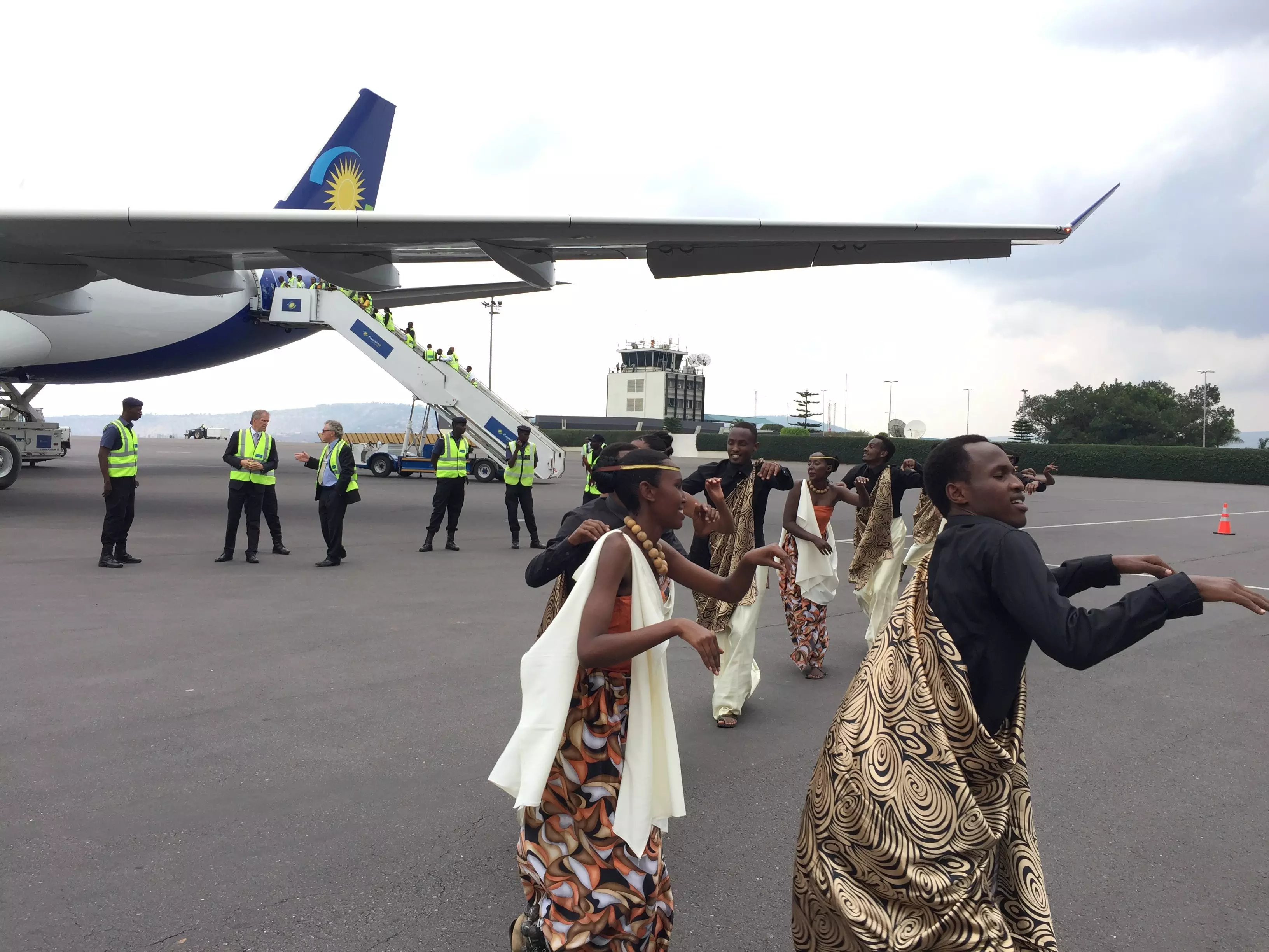 Firande ankomstceremoni i Kigali, Rwanda