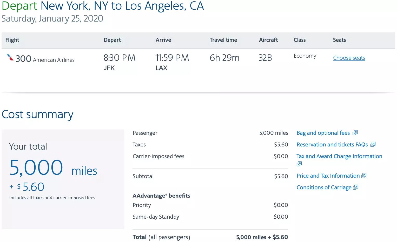 Deal alert: Nonstop transcon award flyvninger fra 5.000 AA miles én vej 1751_3