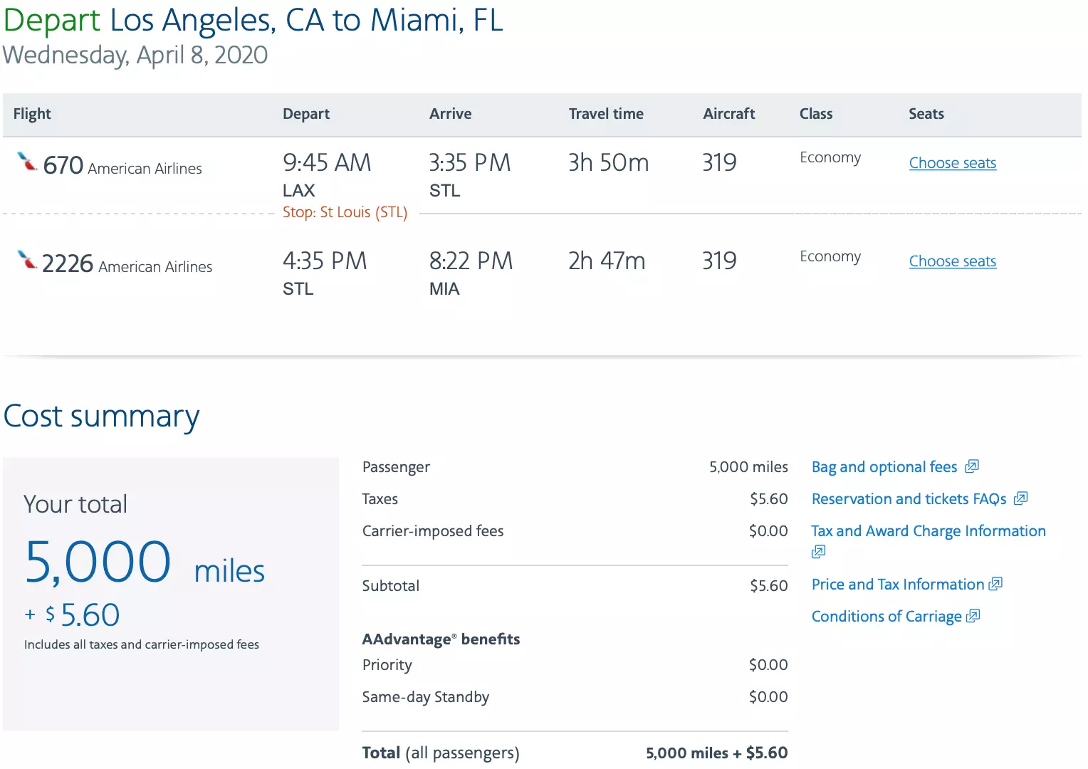 Deal alert: Nonstop transcon award flyvninger fra 5.000 AA miles én vej 1751_6