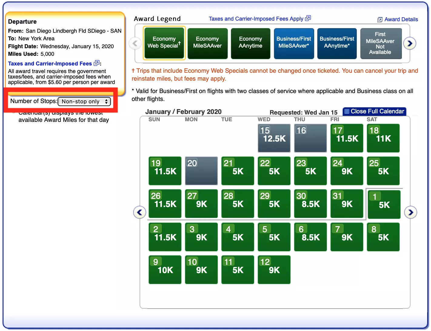 Deal Alarm: Nonstop Transcon Award Flich vu 5.000 AA Meilen One-Way 1751_7