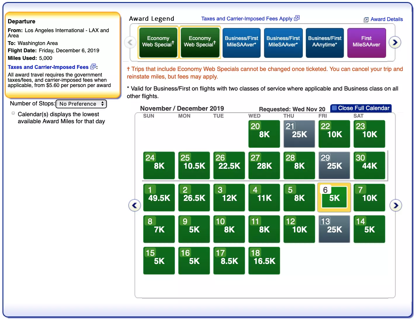 Deal Alarm: Nonstop Transcon Award Flich vu 5.000 AA Meilen One-Way 1751_9