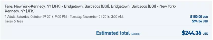 Heeganka Heshiiska: New York ilaa Barbados Laga bilaabo $244 Safar-wareeg ah 1798_1