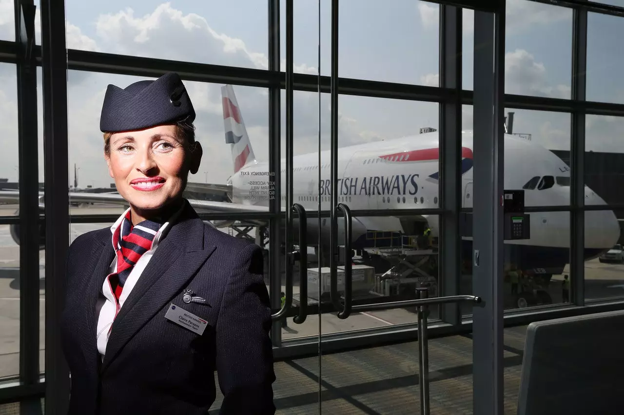 WASHINGTON, Amurka: Claire Parsons (Tawagar Jakada na British Airways) a isowar jirgin saman British Airways'A380 na farko a filin jirgin saman Washington Dulles International Airport, Virginia, Amurka a ranar 02 ga Oktoba 2014 (Hoton: British Airways)