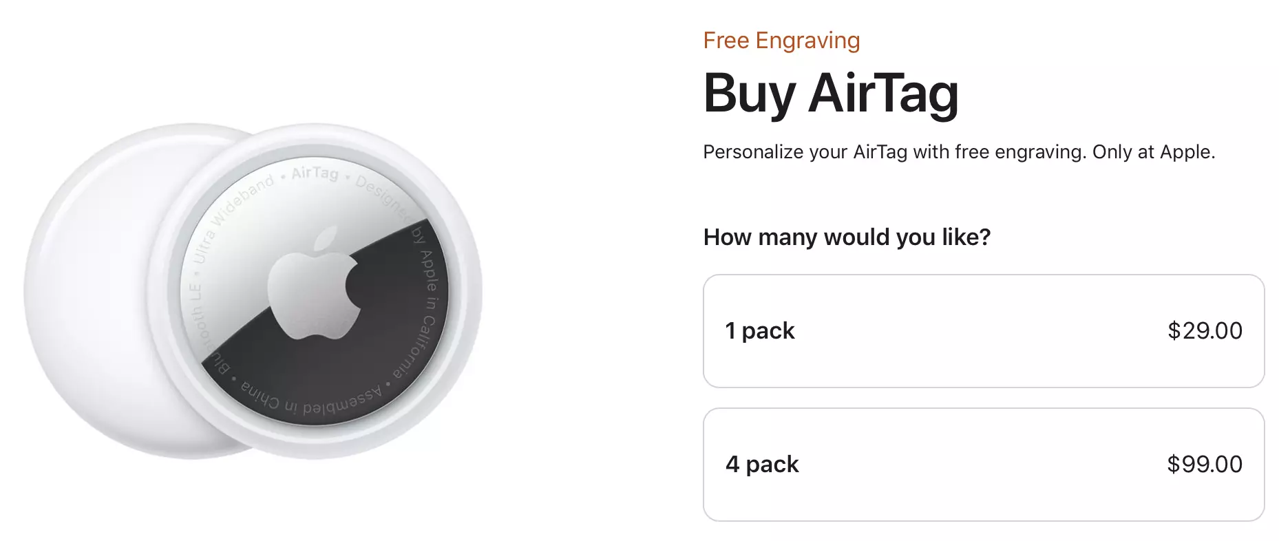 Comprar Apple AirTags en el sitio web de Apple