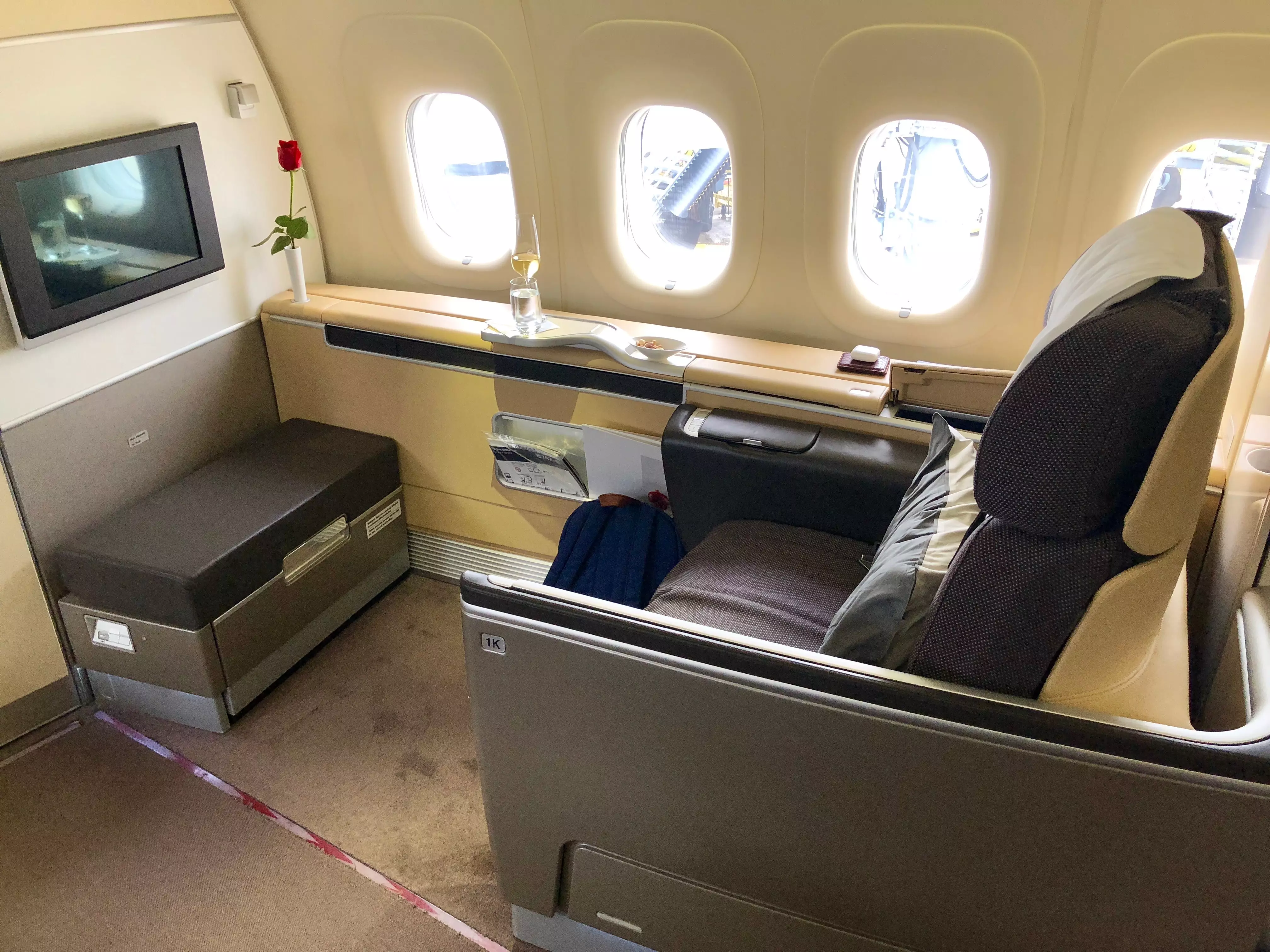 Hawwe jo earder flein yn Lufthansa First Class? (Foto troch meiwurkers fan The Points Guy)