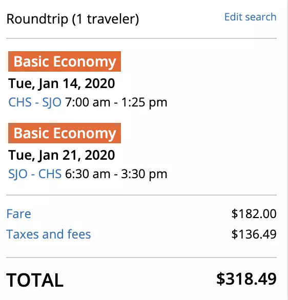 Flyg till Costa Rica har sjunkit till 224 USD tur och retur 2240_5