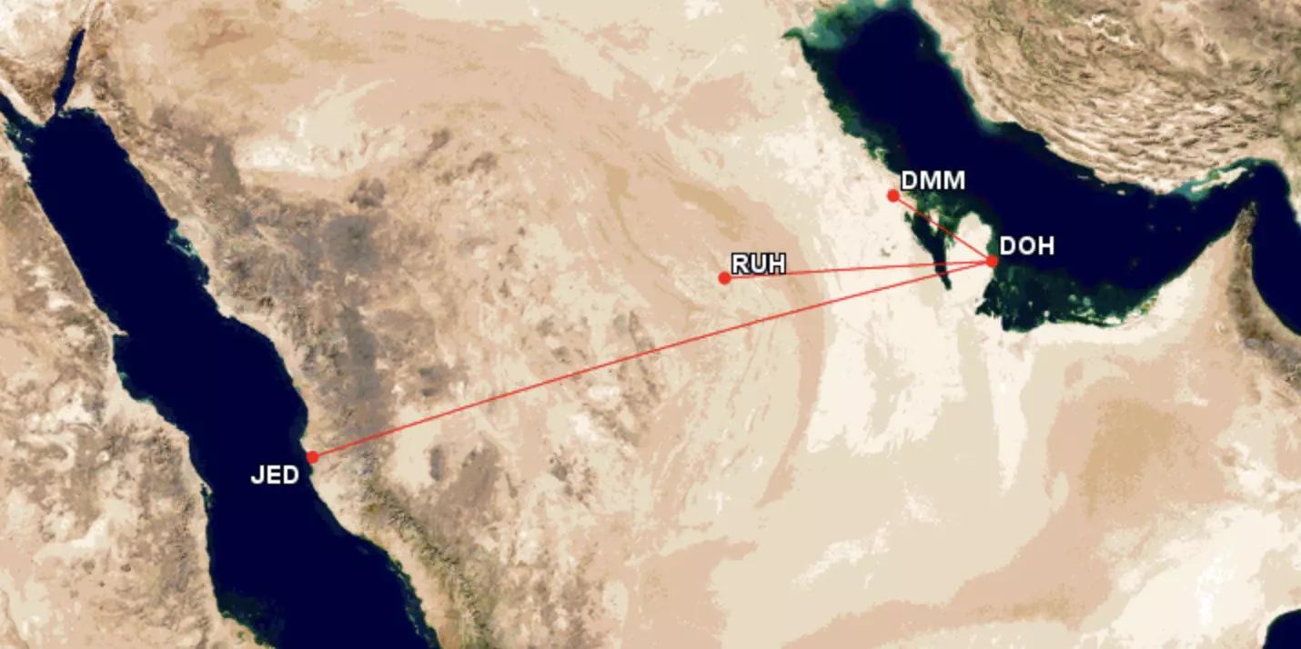 Lennot Qatarin ja Saudi-Arabian välillä jatkuvat huomenna ensimmäistä kertaa lähes neljään vuoteen 22867_1