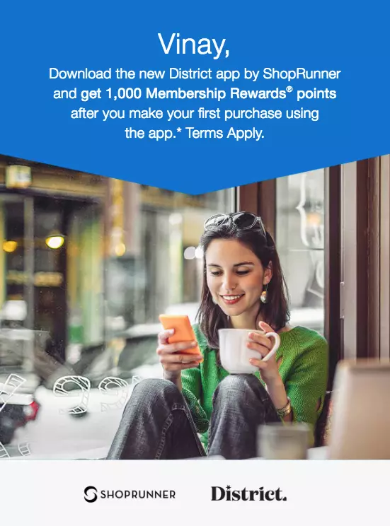 Pag-angkon og 1,000 Amex Points Human sa Pagpalit Pinaagi sa Shoprunner App 2444_1