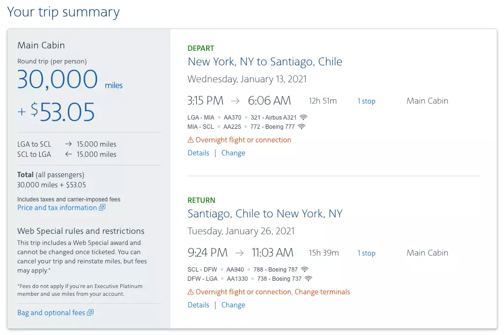 Échangez des miles américains pour visiter l'Amérique du Sud au début de 2021 24889_6