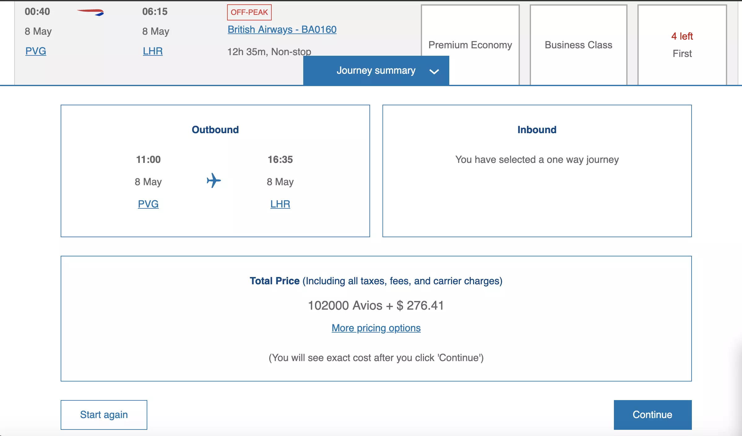 Utilizzo dell'Avios Transfer Bonus per Partner Awards 25224_6