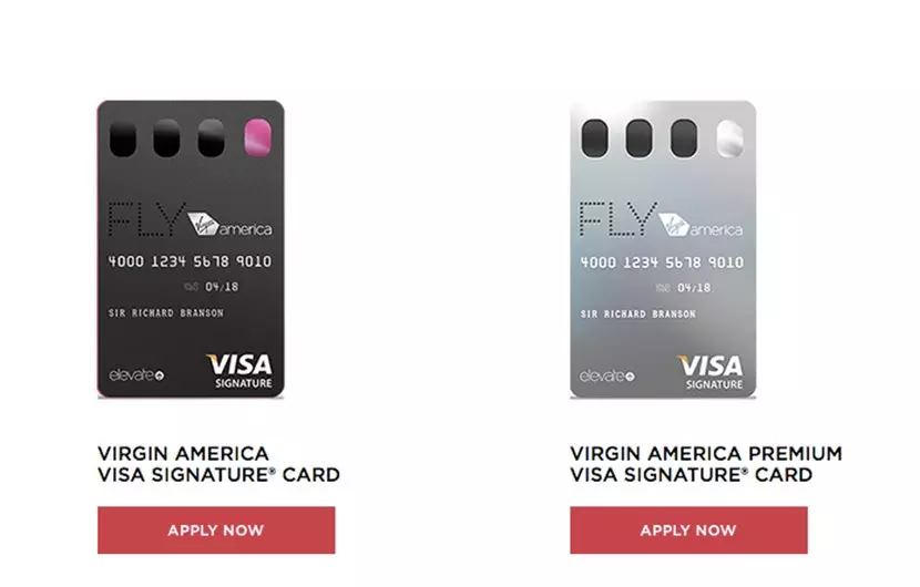 Kat kredi Virgin America ki soti nan Comenity Bank.