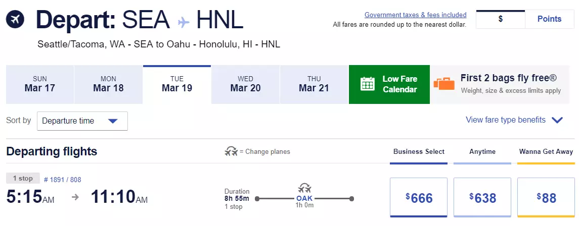 Mkpesa azụmahịa: Ụgbọ elu ndịda ọdịda anyanwụ na-aga Hawaii $49 ma ọ bụ 1,950 Points 2696_13