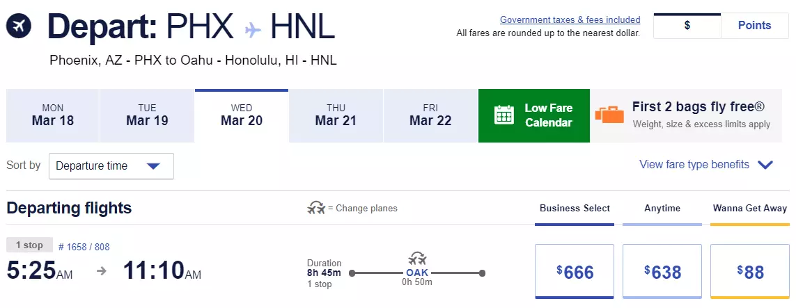 Mkpesa azụmahịa: Ụgbọ elu ndịda ọdịda anyanwụ na-aga Hawaii $49 ma ọ bụ 1,950 Points 2696_15