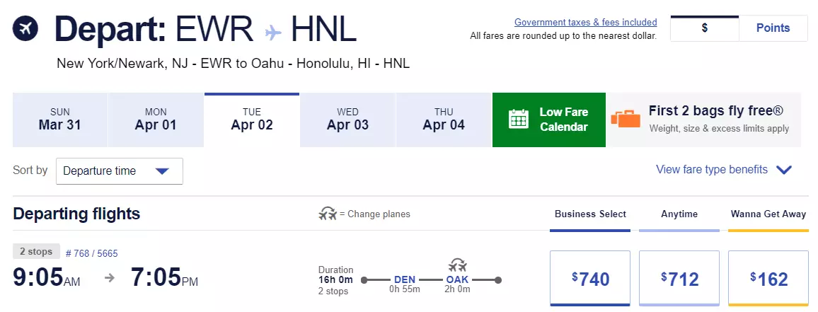 Mkpesa azụmahịa: Ụgbọ elu ndịda ọdịda anyanwụ na-aga Hawaii $49 ma ọ bụ 1,950 Points 2696_25