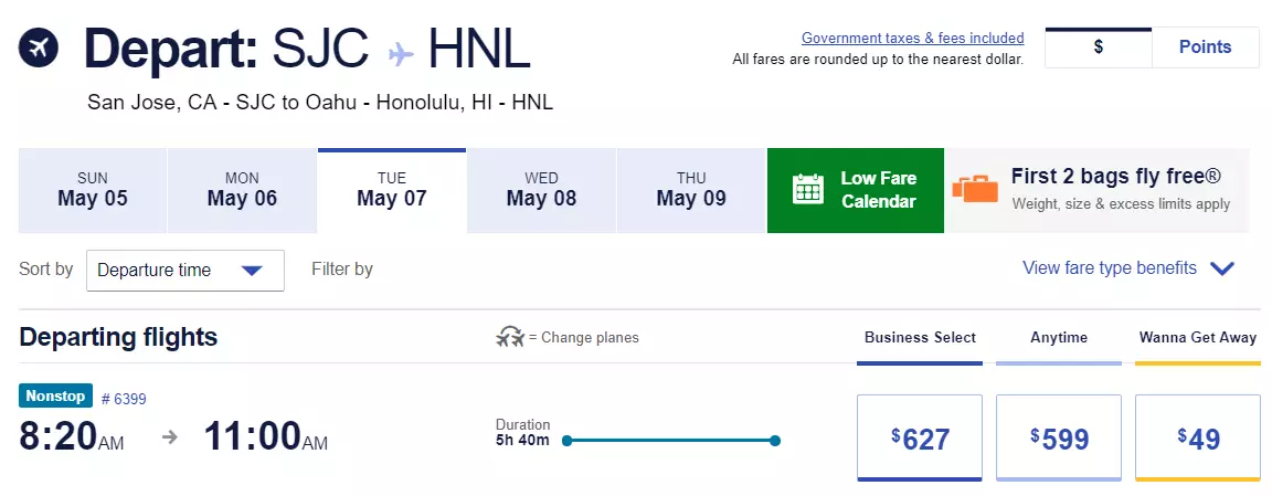 Mkpesa azụmahịa: Ụgbọ elu ndịda ọdịda anyanwụ na-aga Hawaii $49 ma ọ bụ 1,950 Points 2696_5