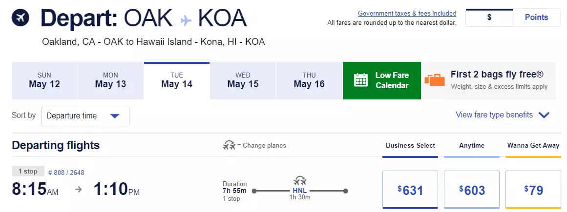 Mkpesa azụmahịa: Ụgbọ elu ndịda ọdịda anyanwụ na-aga Hawaii $49 ma ọ bụ 1,950 Points 2696_9