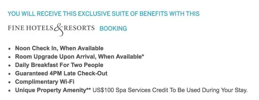 Inkqubo yeFine Hotels & Resorts ikunika izinto ezintle kwiihotele ezikhethiweyo kwihlabathi jikelele.