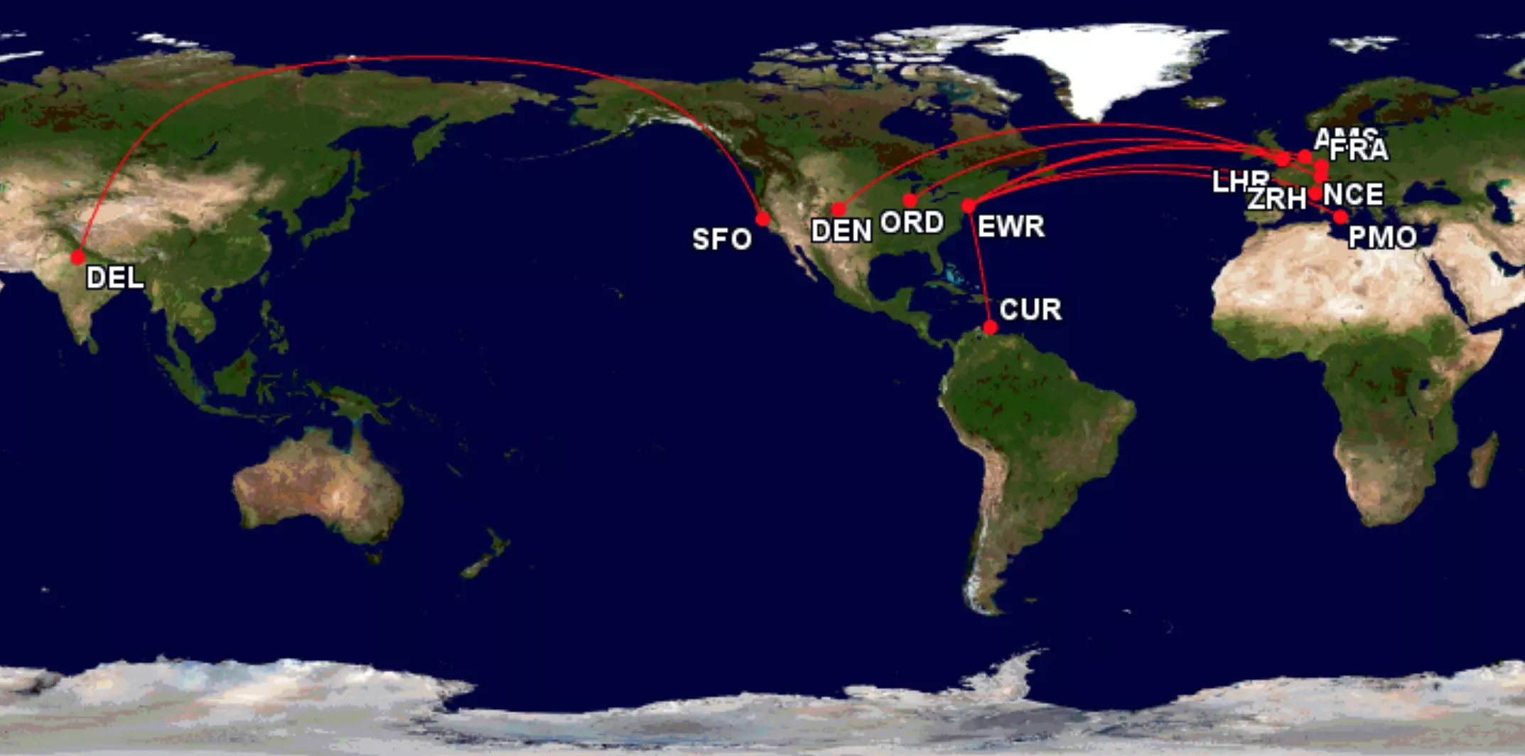 Изображение предоставлено Great Circle Mapper.