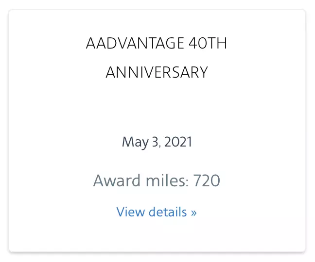 მილები American's AAdvantage 40-ე საიუბილეო თამაშიდან საბოლოოდ განთავსდება ანგარიშებზე - The Points Guy 31388_1