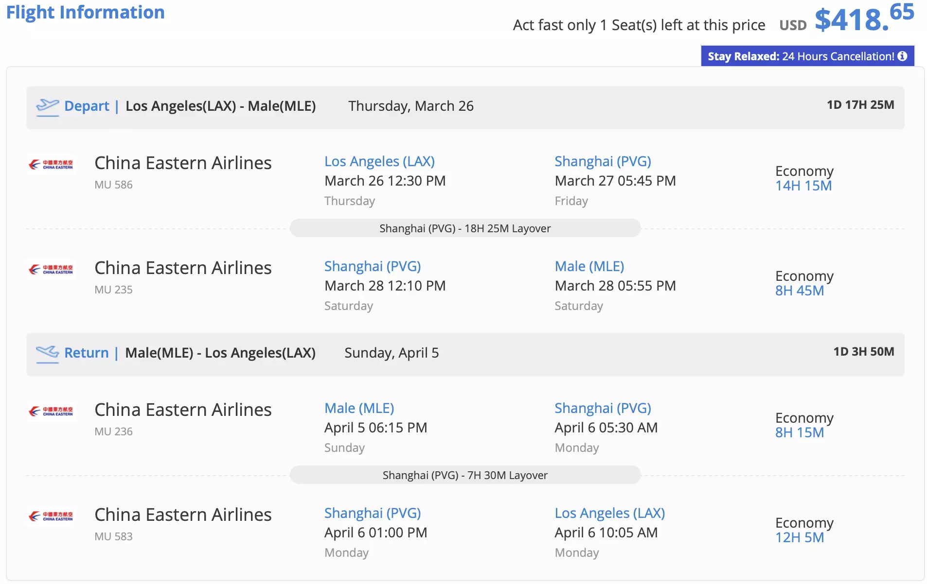 Penerbangan murah ke Maldives dari $418 pergi balik 3145_3