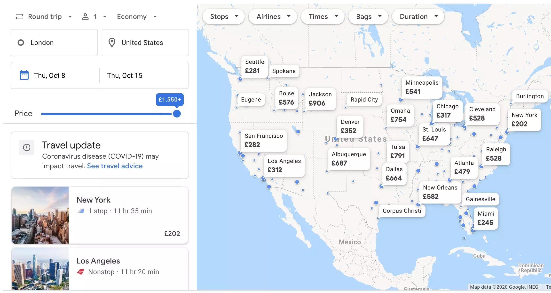 9 geweldige funksjes dy't jo miskien net witte oer Google Flights 32027_2