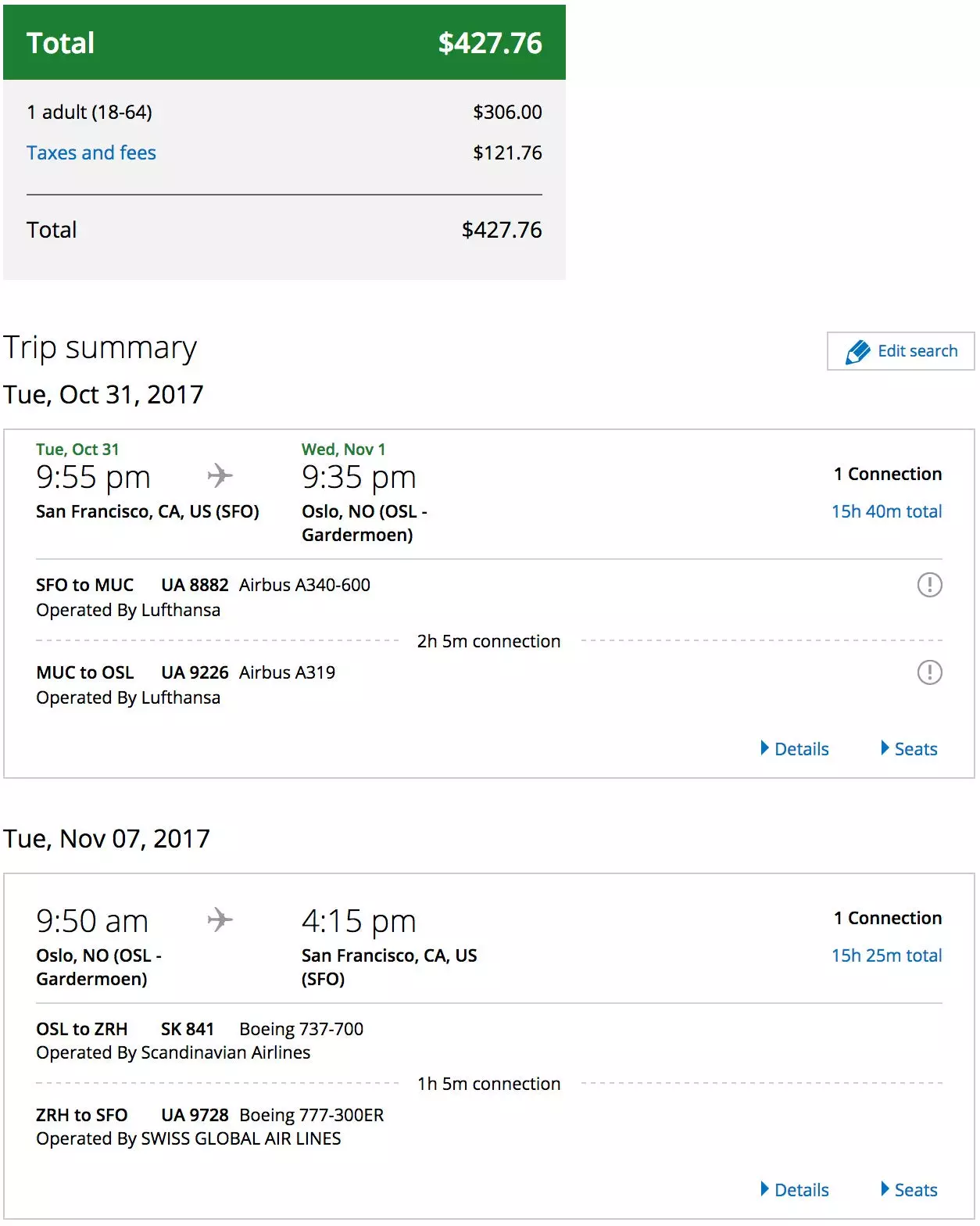 Deal: West Coast kanggo Oslo Saka $ 428 RT ing Star Alliance 3267_1