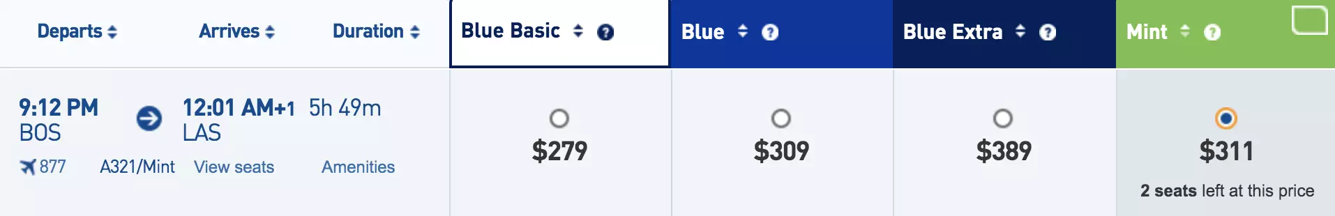 Isexwayiso esishibhile sokuya nokubuya: Fly JetBlue Mint to the West Coast, Caribbean under $740 3368_1