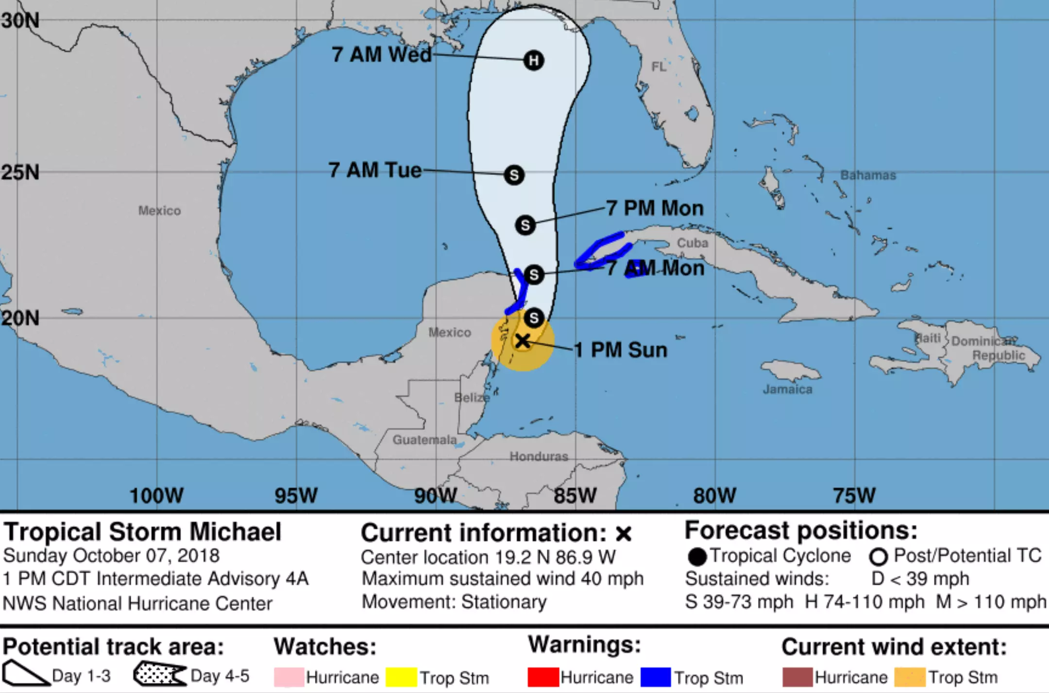 Storm Trofannol Michael i Atgyfnerthu i Gorwynt Cyn Taro Arfordir y Gwlff 35795_1