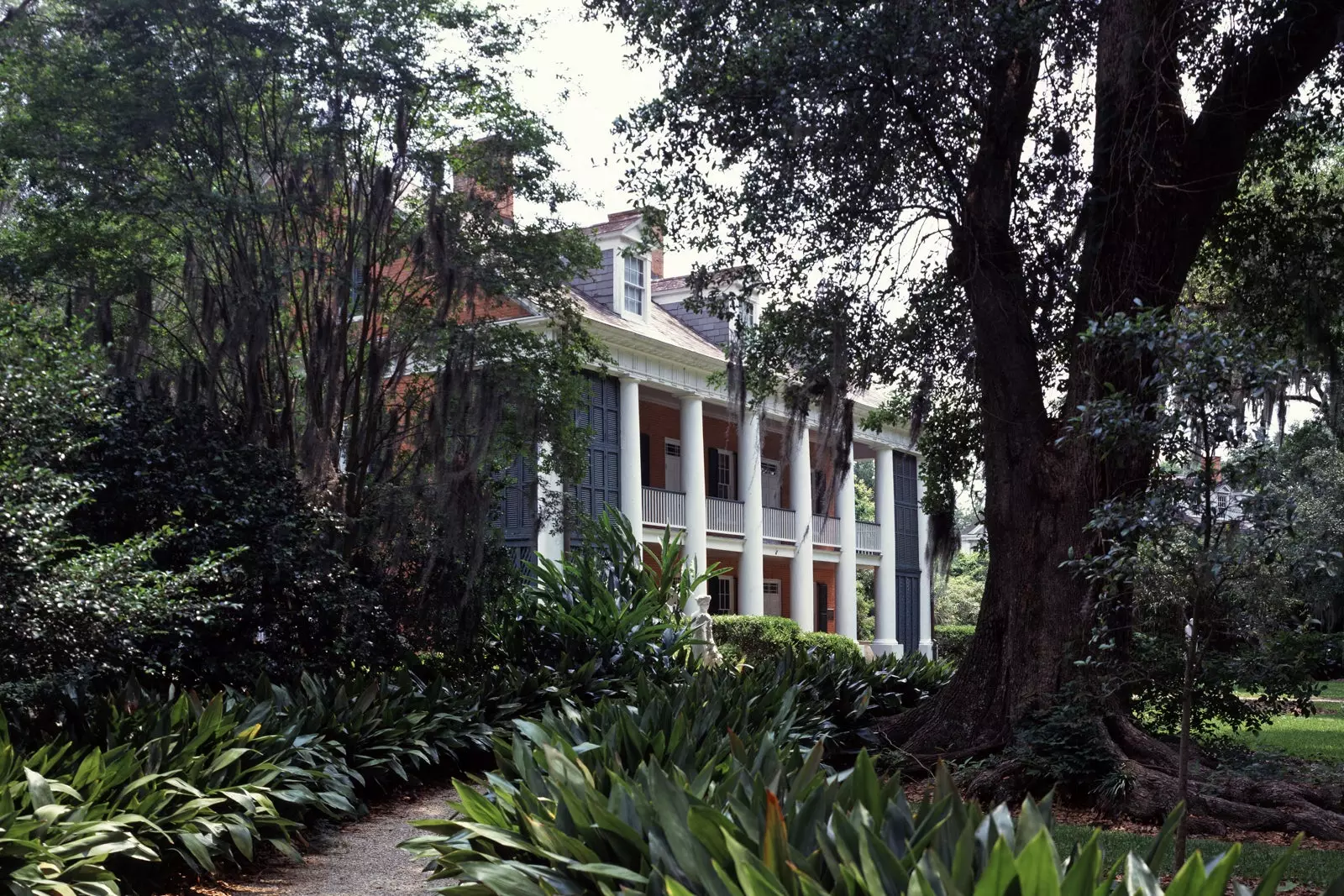 Shadows-on-the-Teche Haus a Gaart zu New Iberia, Louisiana. (Foto vum Carol M. Highsmith/Buyenlarge/Getty Images)