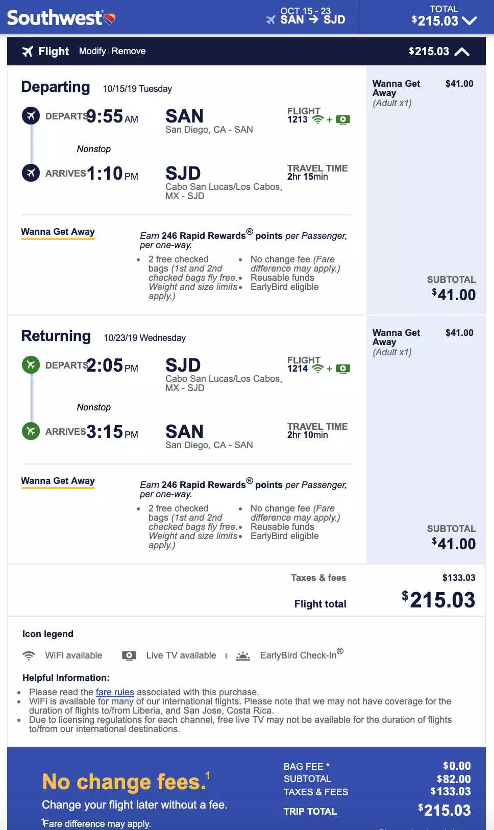 $59 या 2,340 पॉइंट्स से दक्षिण-पश्चिम से अंतर्राष्ट्रीय गंतव्यों तक 38400_8