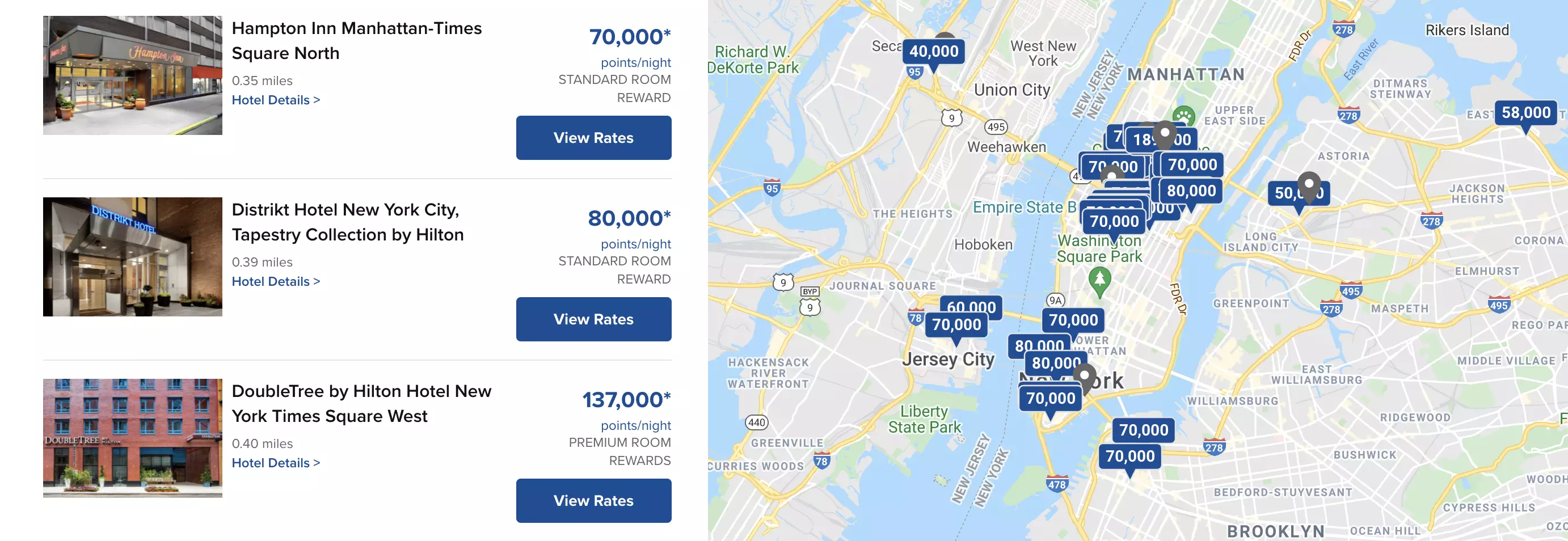 Rezultati iskanja s Hilton Honors v New Yorku čez novoletni vikend