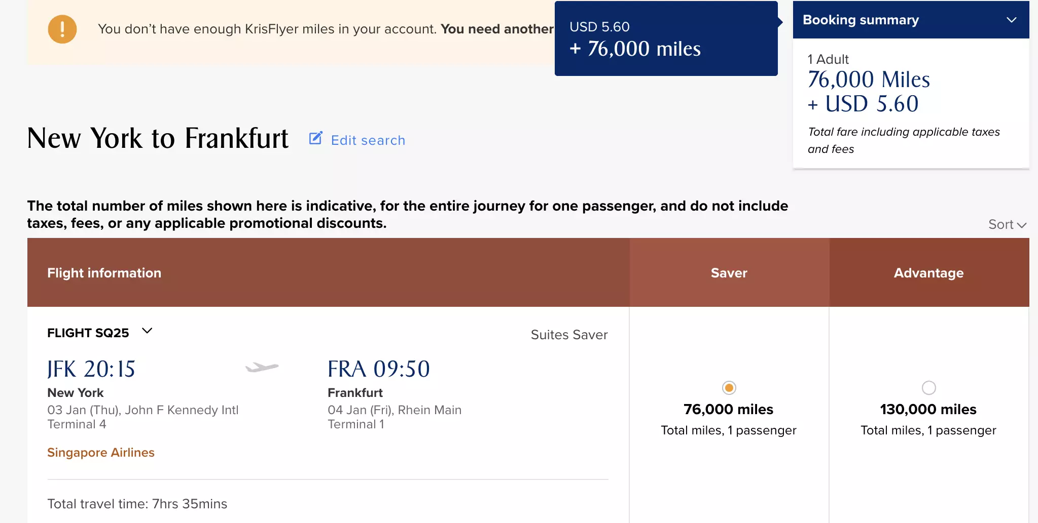 Les tarifs des récompenses de Singapore Airlines augmentent ce mois-ci 888_3