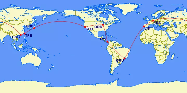 Ejemplo de Vuelta al Mundo de ANA